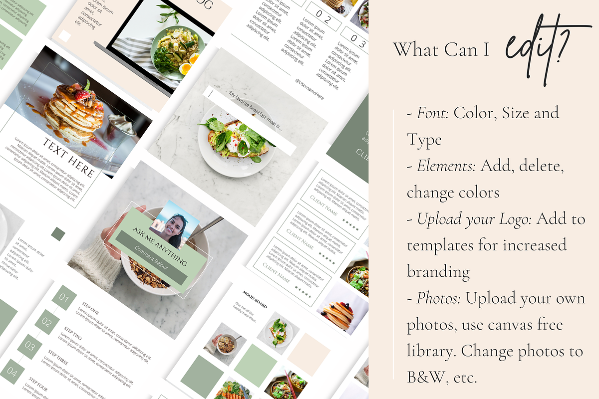 Food Blog Social Media Templates | Creative Market