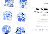 50 Healthcare UI illustrations vol.2, a Templates & Theme by Visual ...