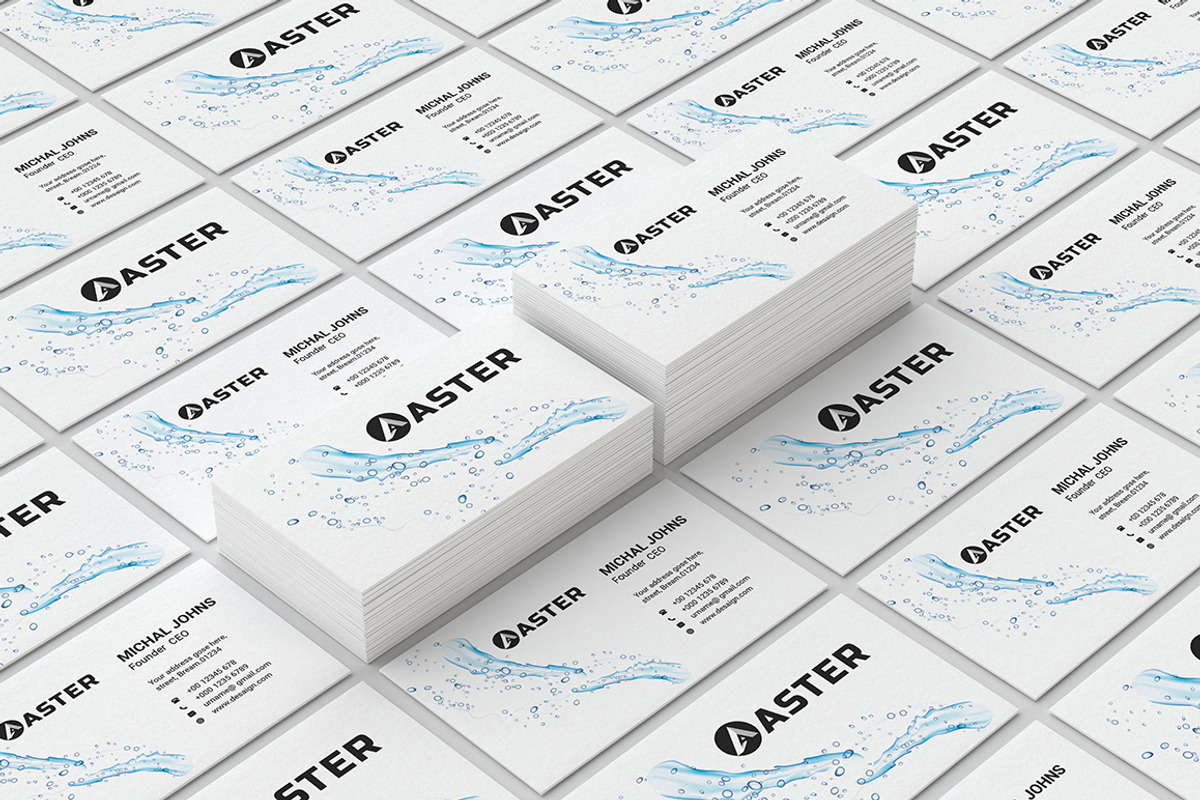 Water Drop Business Card, a Business Card Template by UI_Expert