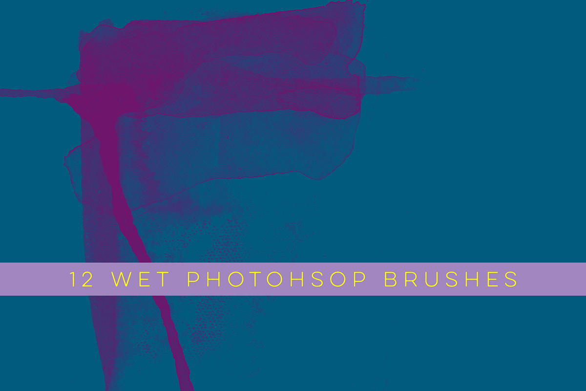 12 Wet Photoshop Brushes, a Brush Add-On by CC CREATIVE CO