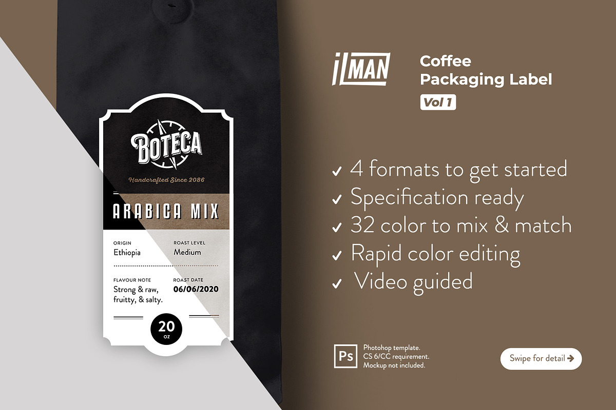 Coffee Packaging Label - Vol 1, a Marketing Template by Ilman