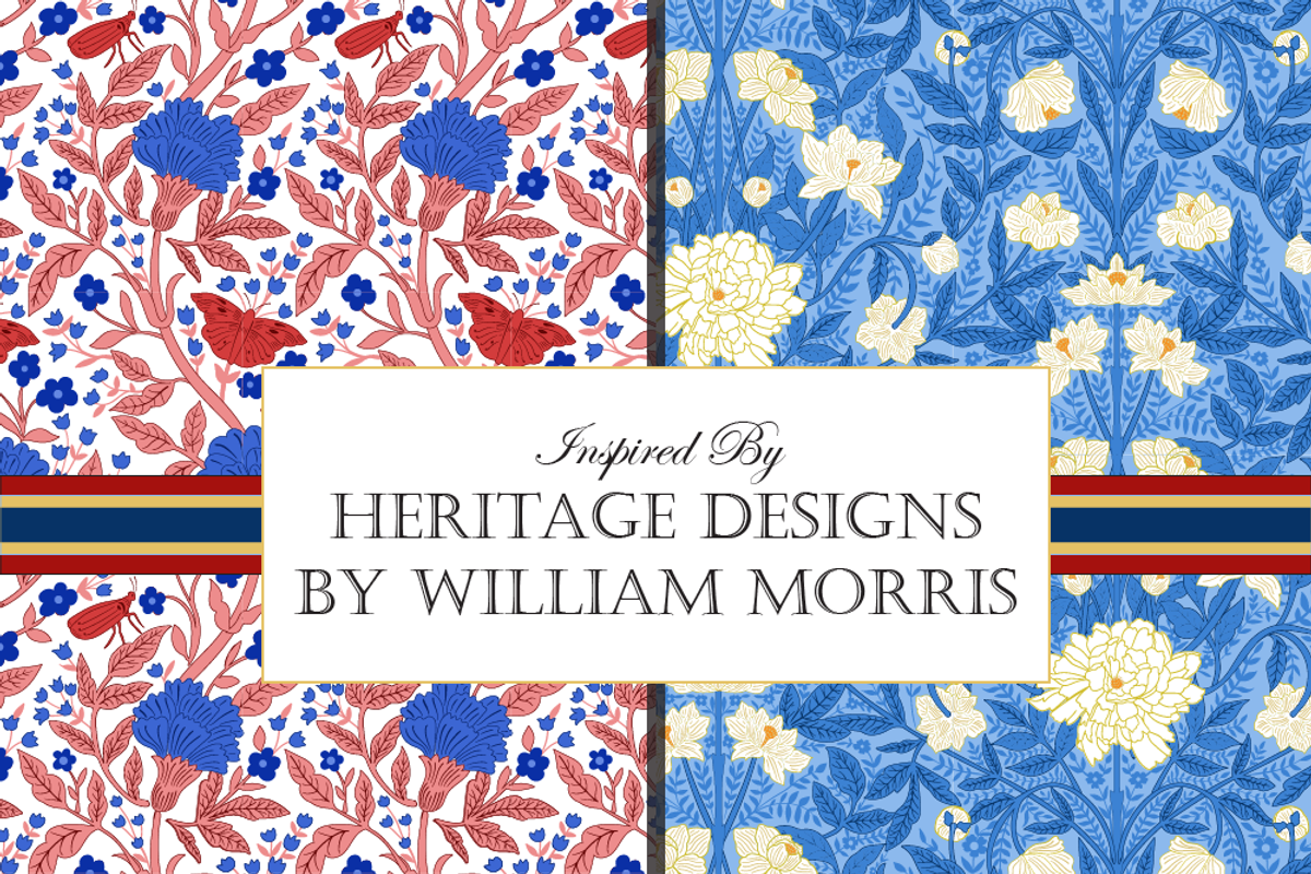 William Morris Red and Blue Patterns