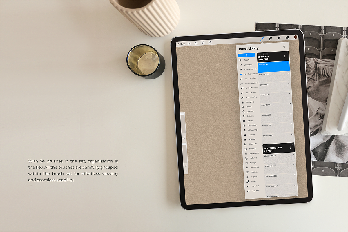 Paper Texture Procreate Brush Bundle, a Brush Add-On by Katsia Jazwinska