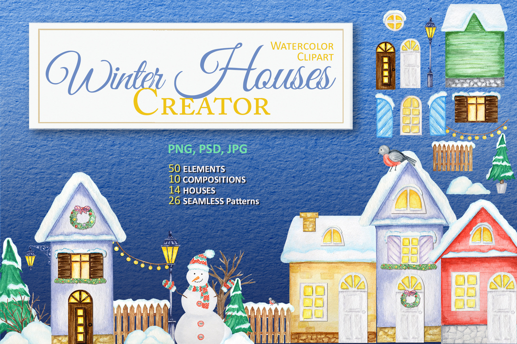 Winter Houses scene creator, an Object Graphic by svetlanaARTdreams