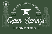 Open Springs - Font Trio, a Script Font by The Forge Type Co