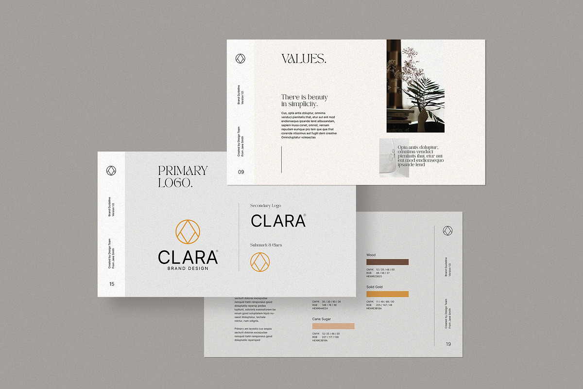 CLARA-PowerPoint Brand Guidelines, a Presentation Template by creathrivestudio | Creative Market
