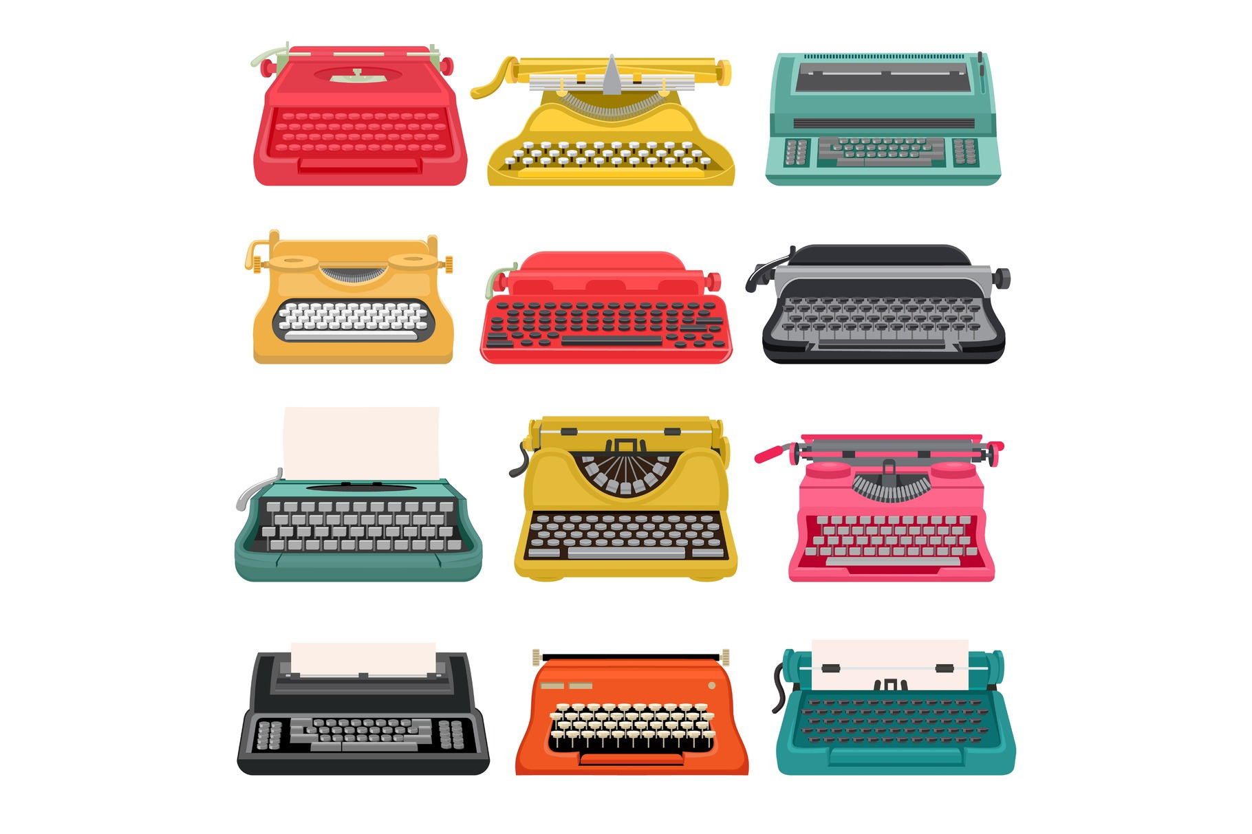 Typewriter vector old vintage, an Education Illustration by KitVector