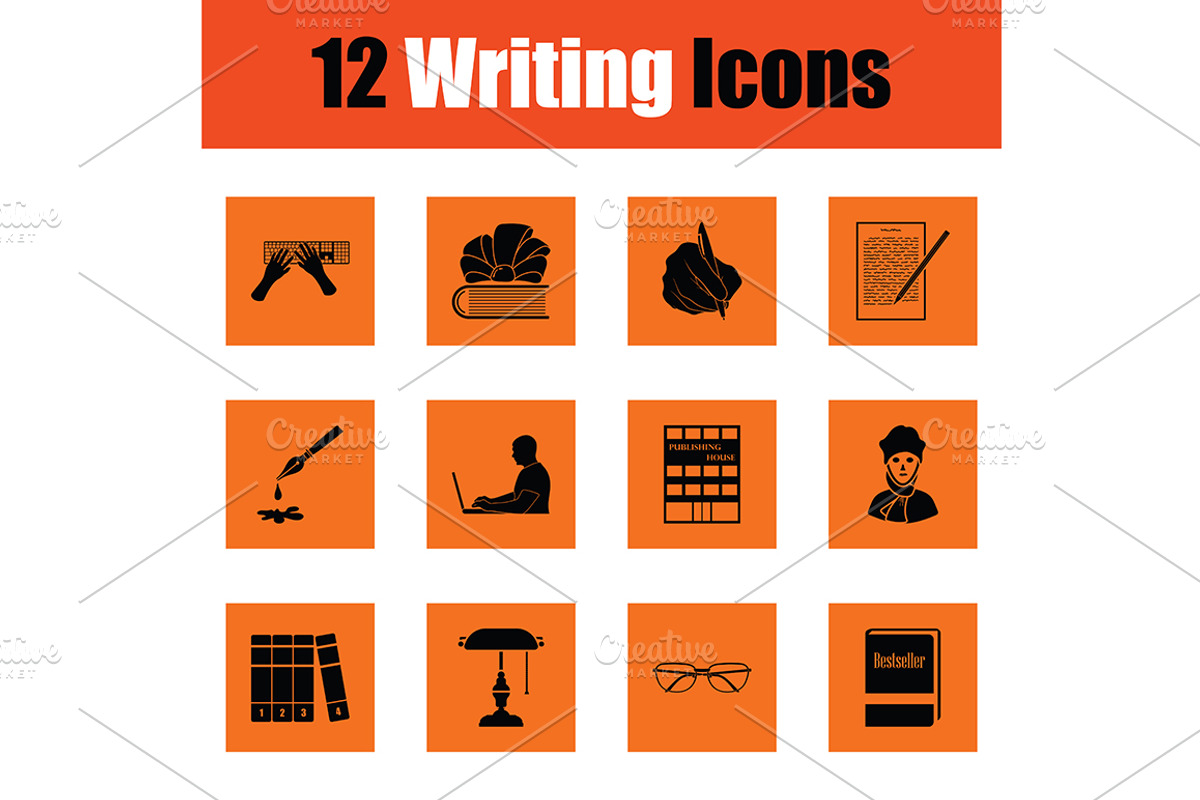 Set of writing icons, an Icon by Pavel Vectors | Creative Market