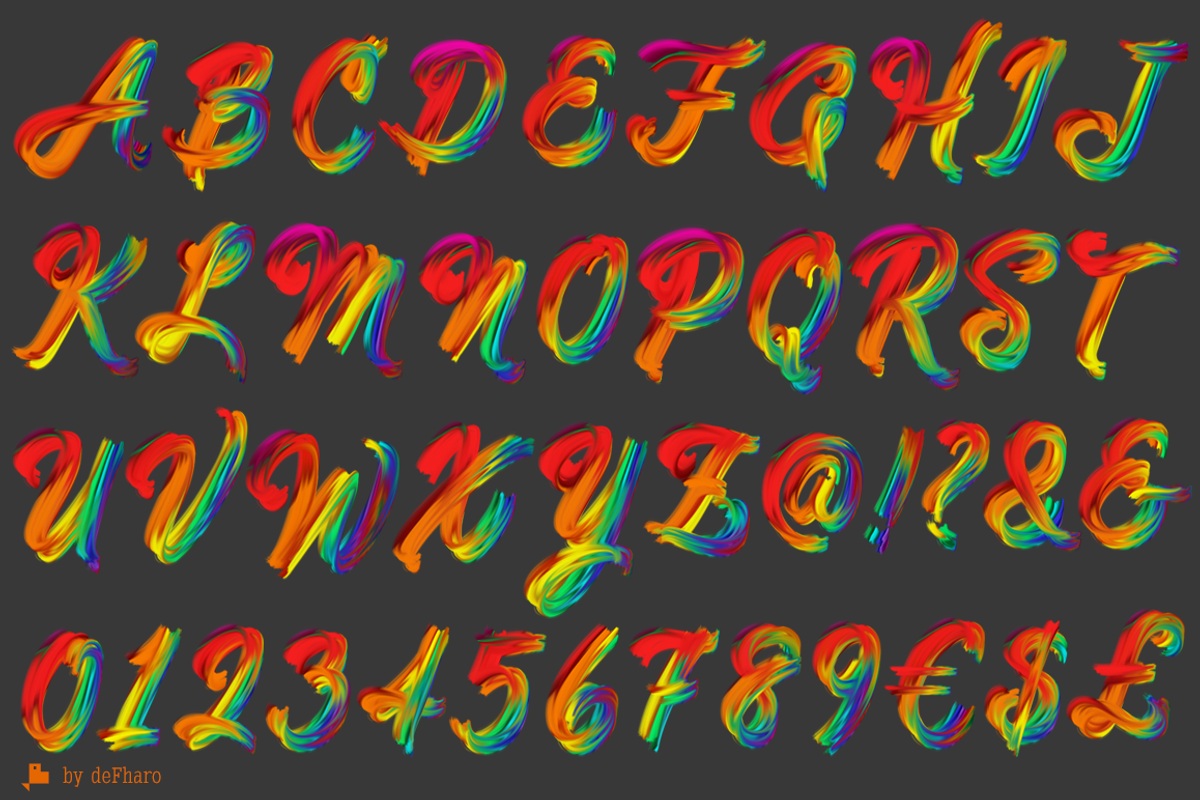 MultiBrush Color Alphabet, an Object Graphic by deFharo