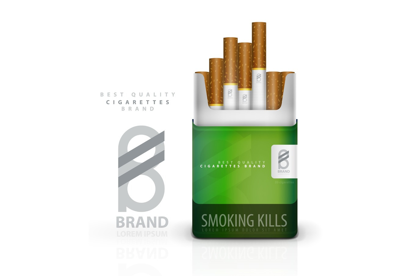 Vector premium cigarettes pack ad template, an Object Graphic by antishock
