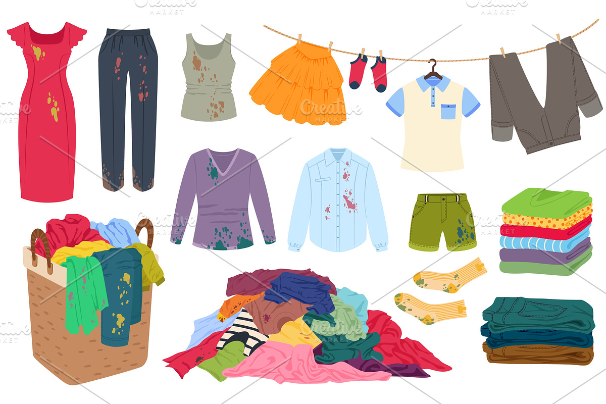 Dirty clothes with stains, pile of, an Object Graphic by Frogella ...