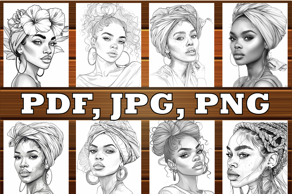 Beautiful Black Women Coloring Pages, a Person Illustration by ...