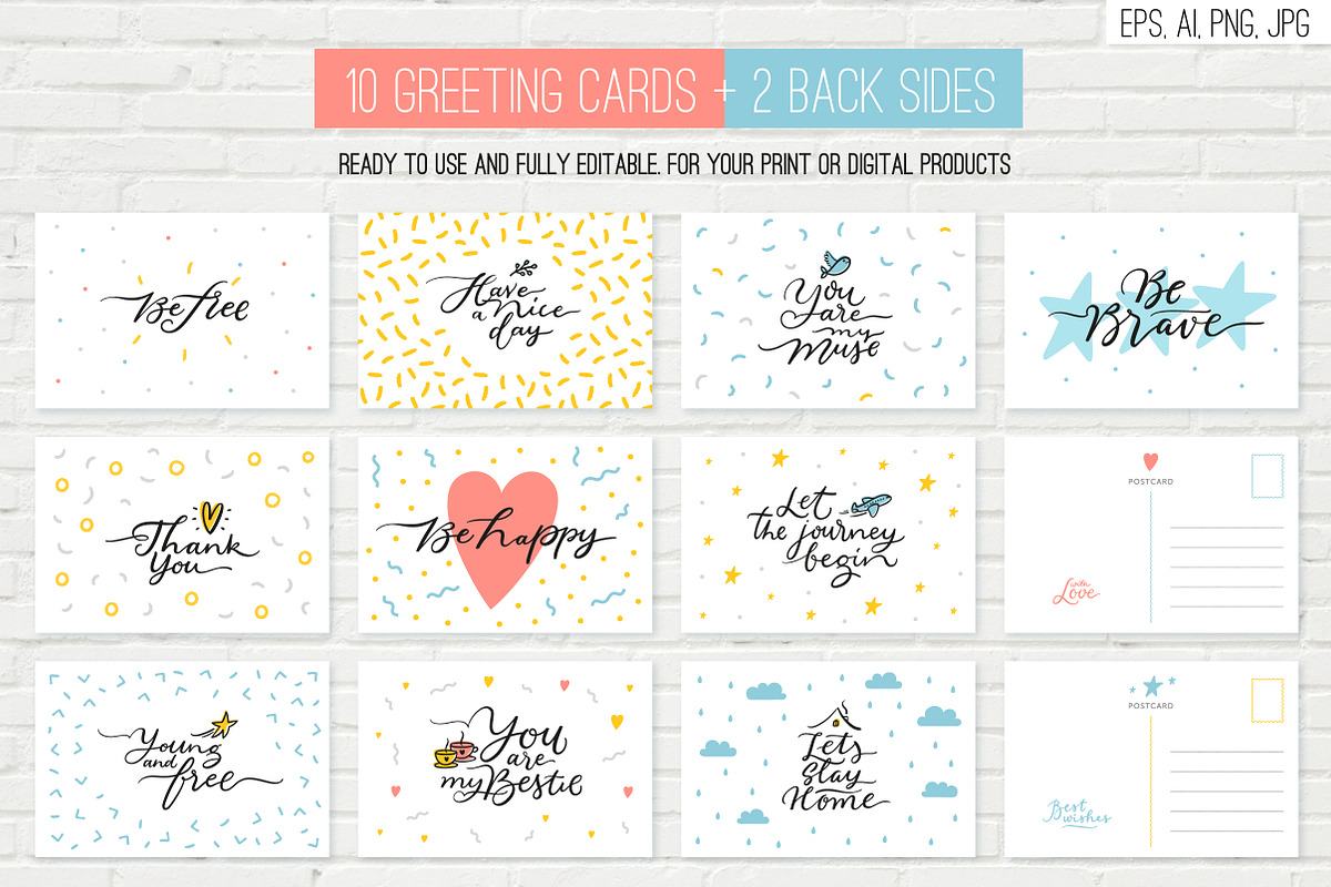 10 overlays, cards and tags, an Illustration by Nina's Illustration Shop