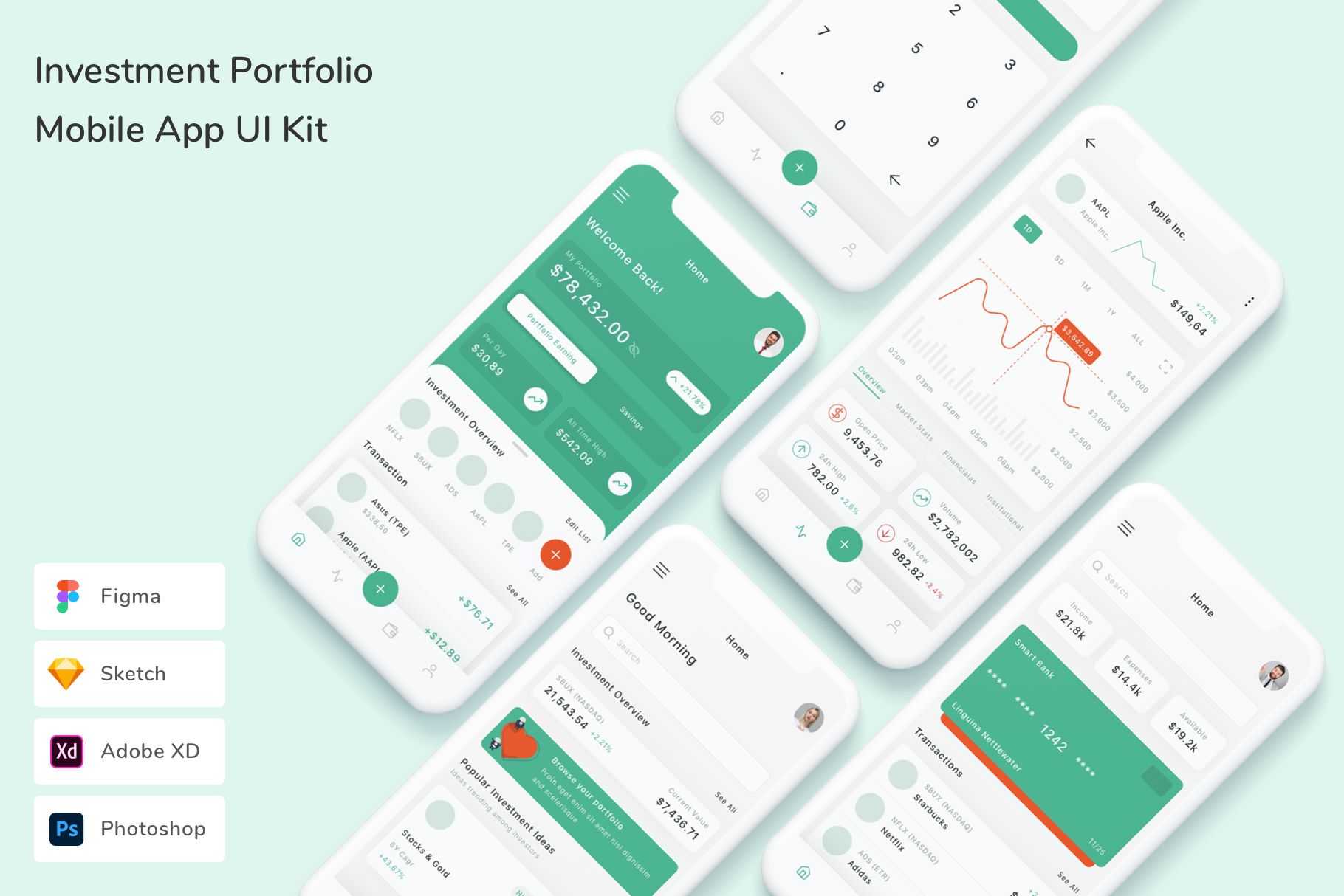 Investment Portfolio Mobile App, an UI Kit Template by Betush