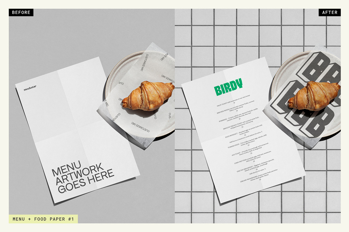 Cafe Mockup Bundle Set | Cafe & Bakery Branding