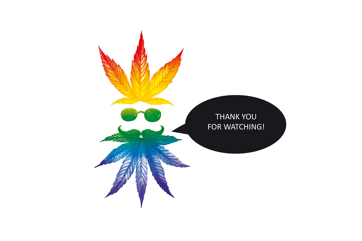 RAINBOW CANNABIS, a Decorative Illustration by Elena_Sedova