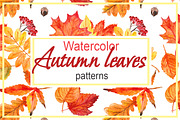 Watercolor Autumn Leaves Patterns, a Pattern Graphic by Watercolor Violet