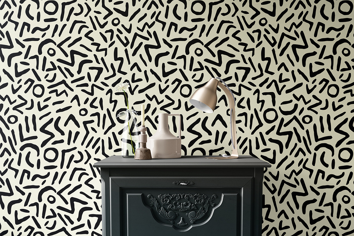Hand Drawn Abstract Wallpaper, a Wallpaper Graphic by MalyskaStudio