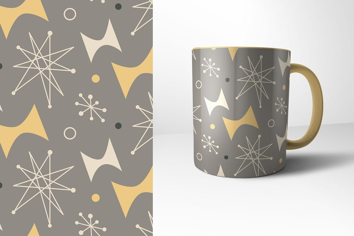 12 Mid Century 1950s Atomic Patterns, a Pattern Graphic by Katrinelly