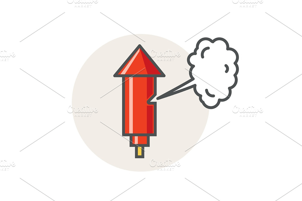 Old factory steam whistle. Vector red horn icon. Flat style design., an ...