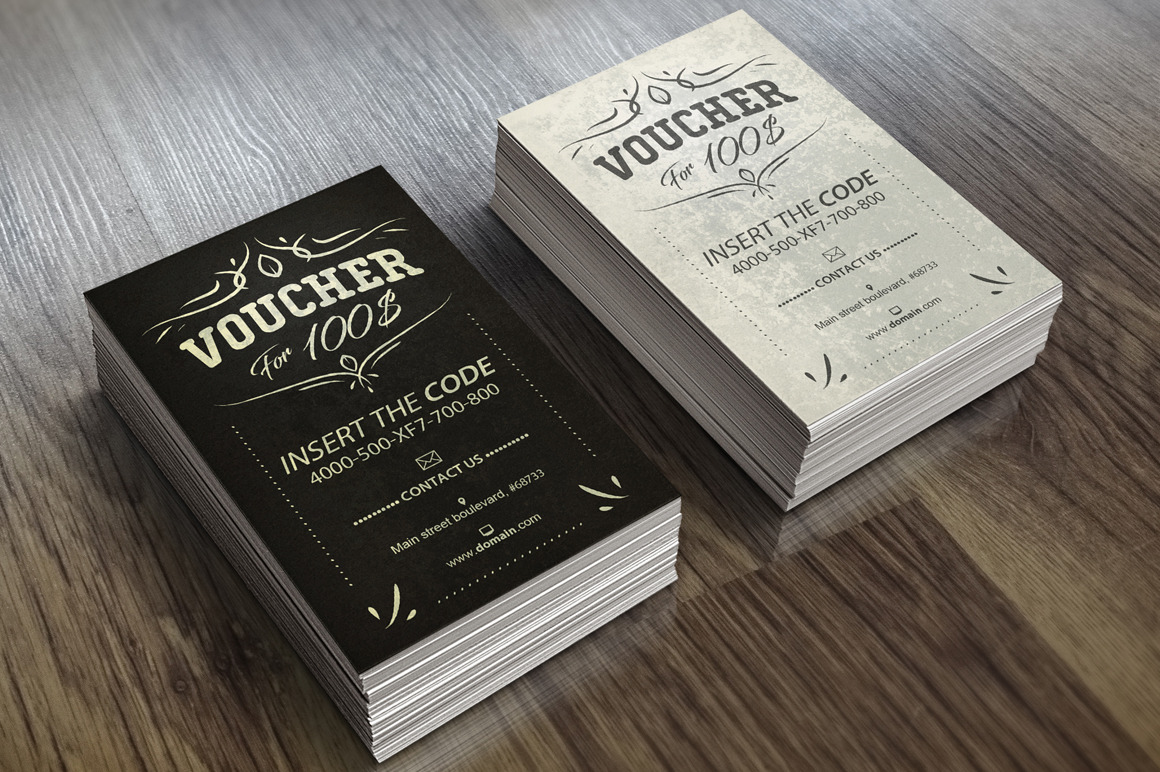 Vintage Voucher Card 05, a Card Template by VectorMedia