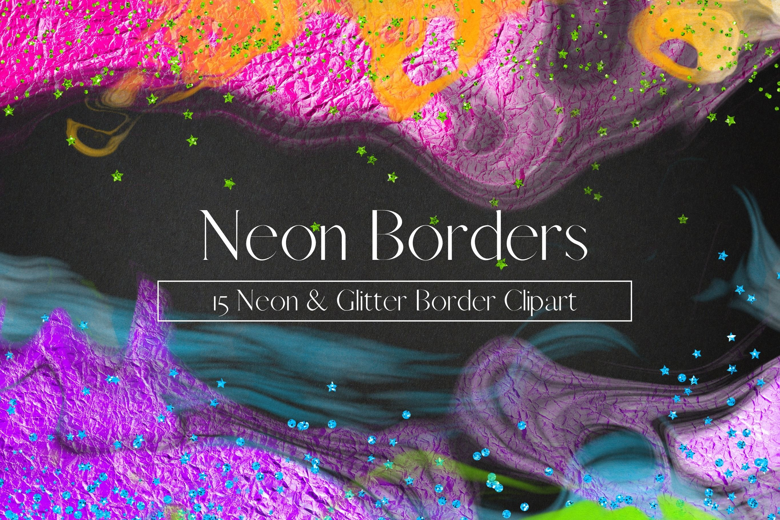 Neon Borders Clipart, an Illustration by Pixafied