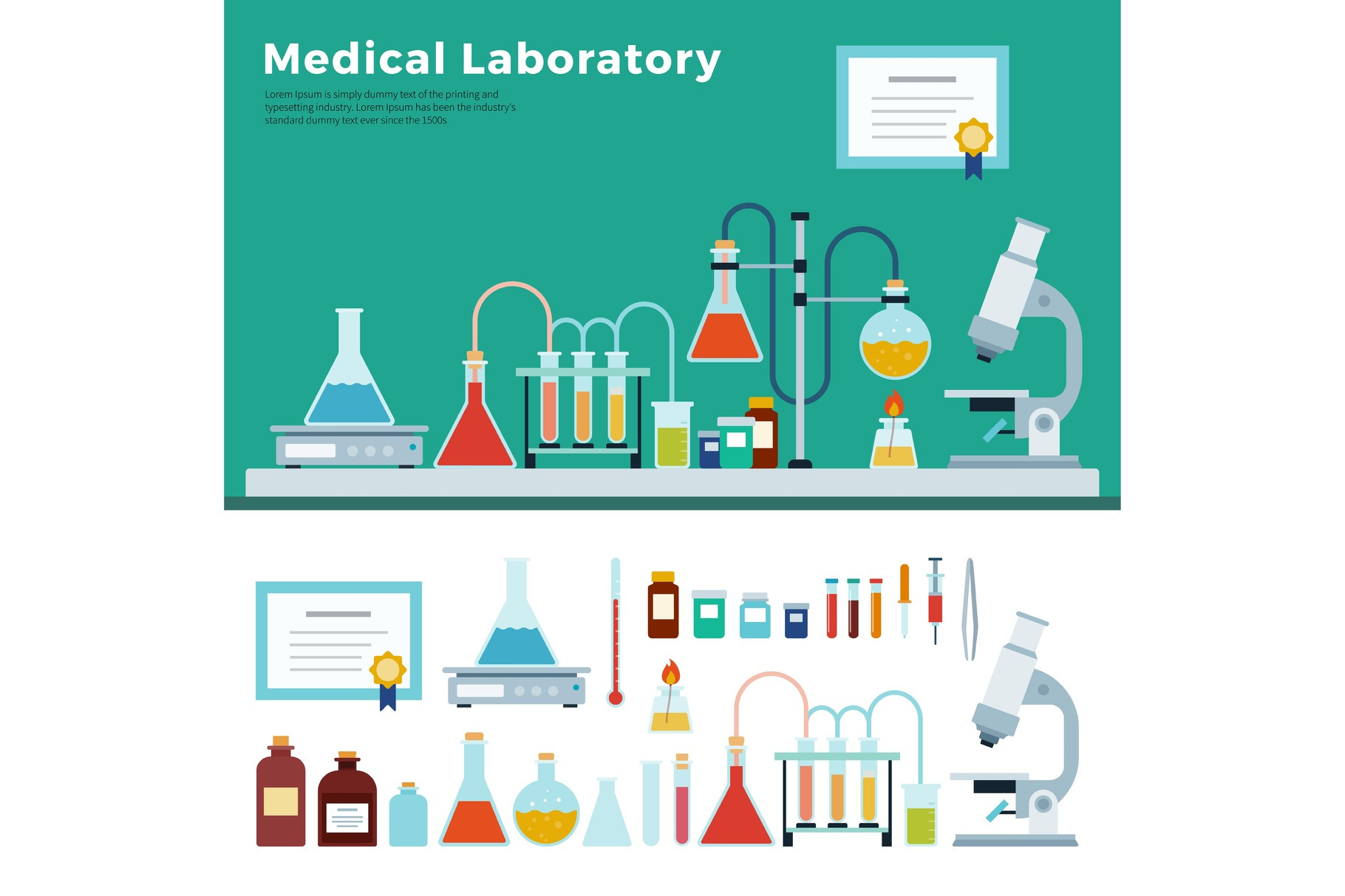 Medical Laboratory Workspace, a Healthcare Illustration by Mountain ...