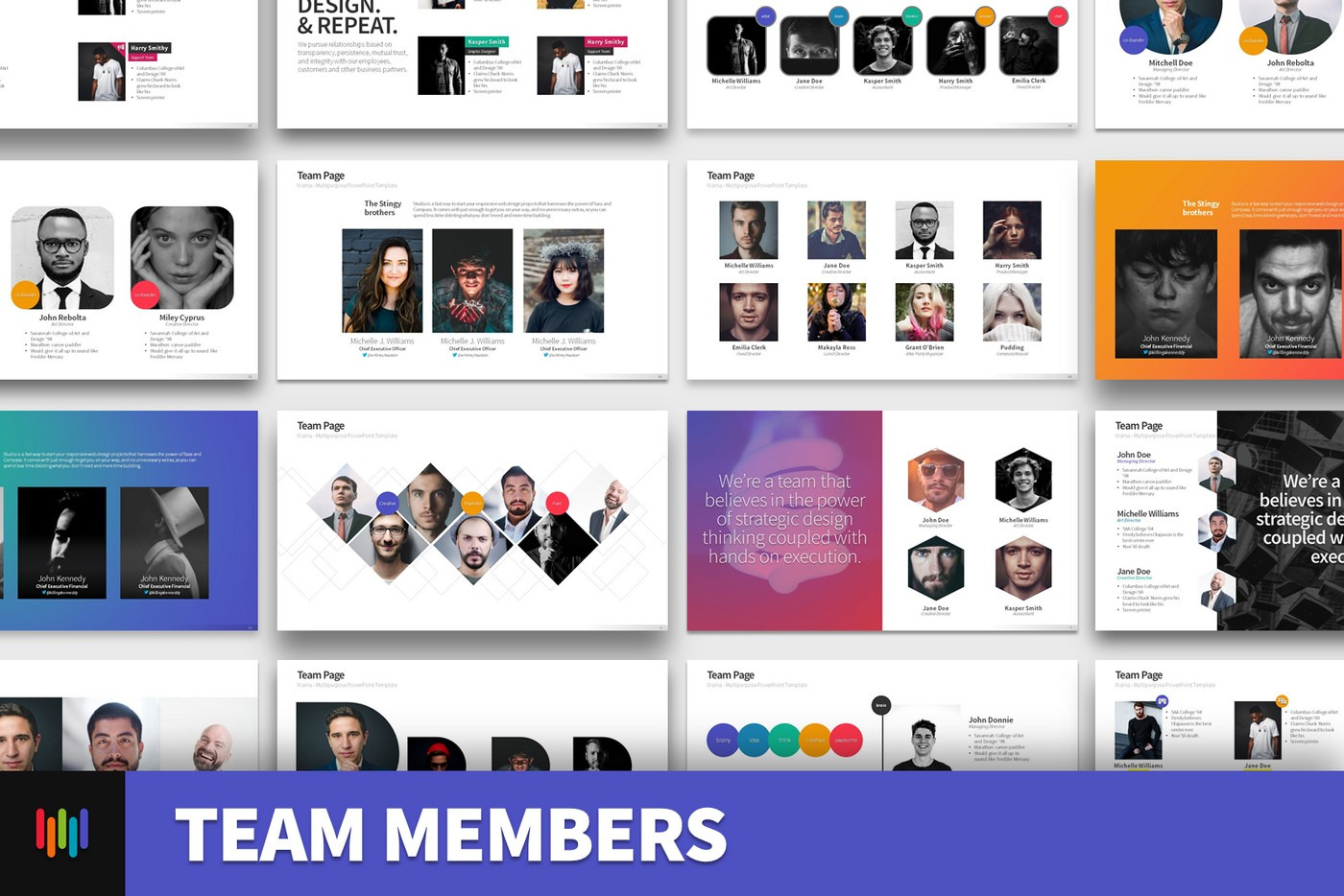 Team Members PowerPoint Templates