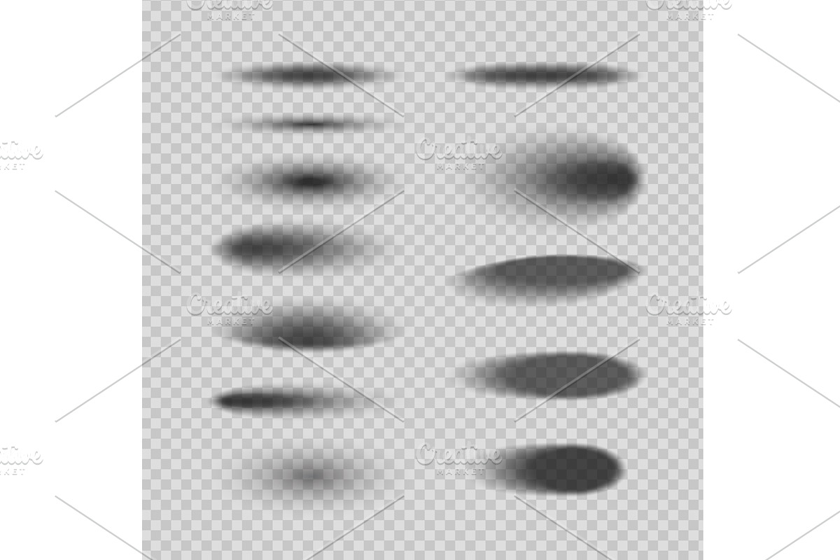 Round and oval shadow effect, an Object Illustration by Vector ...