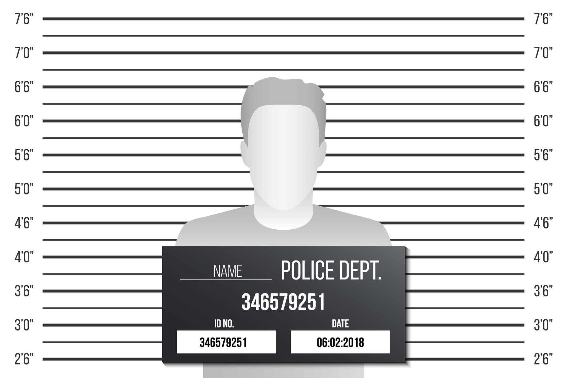 Police lineup, mugshot table., a Person Illustration by HAPPY VECTOR