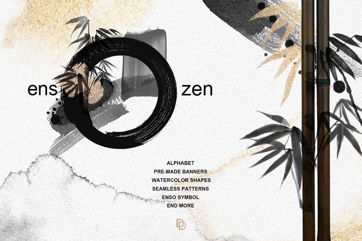 ENSO - ZEN black & gold graphics, an Object Graphic by DigitalDream ...