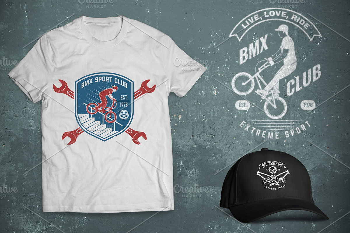 Bmx Sport Club Vintage Collection, a Branding & Logo Template by sivVector