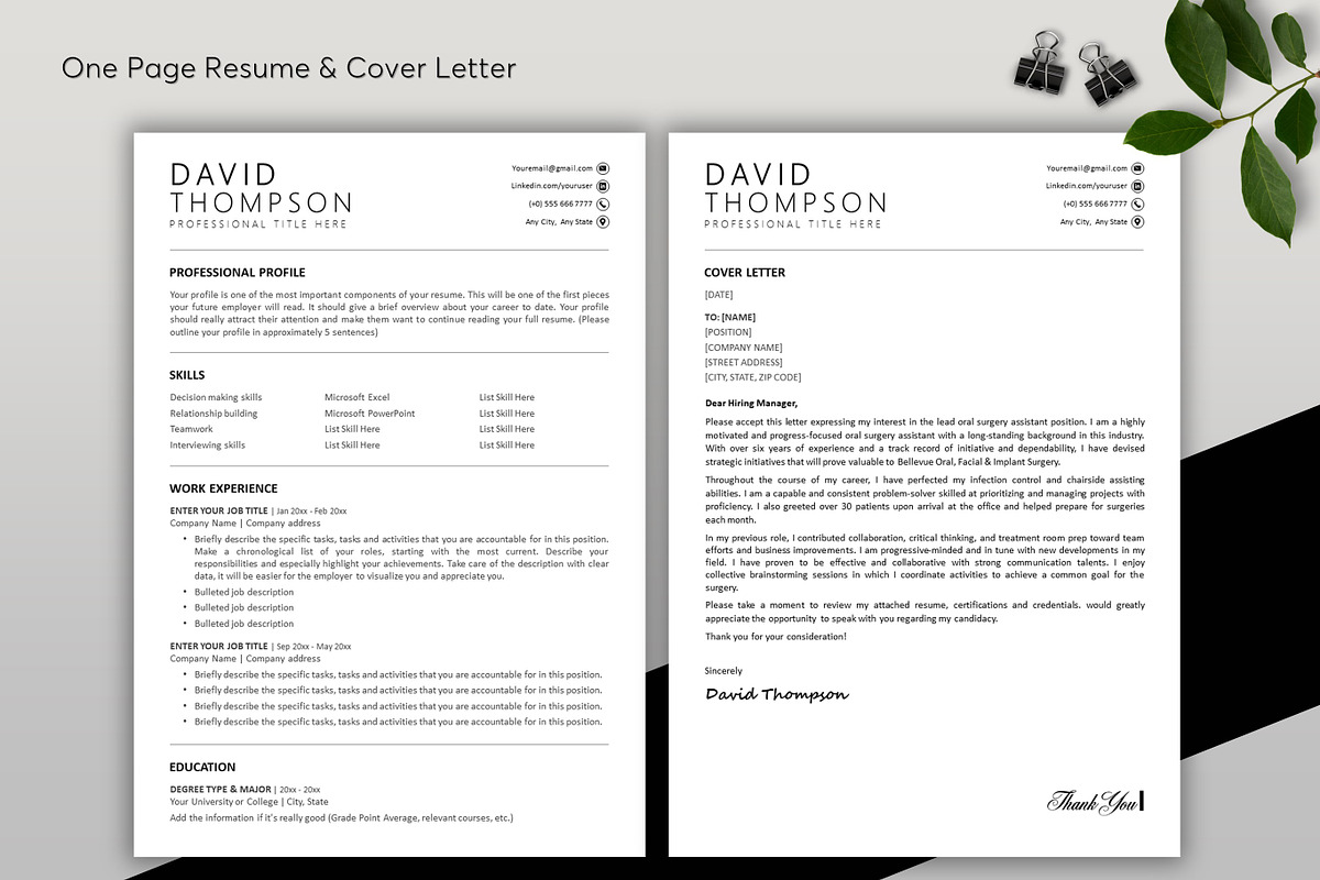 ATS Resume CV Word & Google Docs 24, a Resume Template by MrCam ...