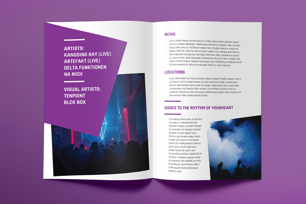 Music Festival Brochure Bifold, a Brochure Template by TemplatesNow!