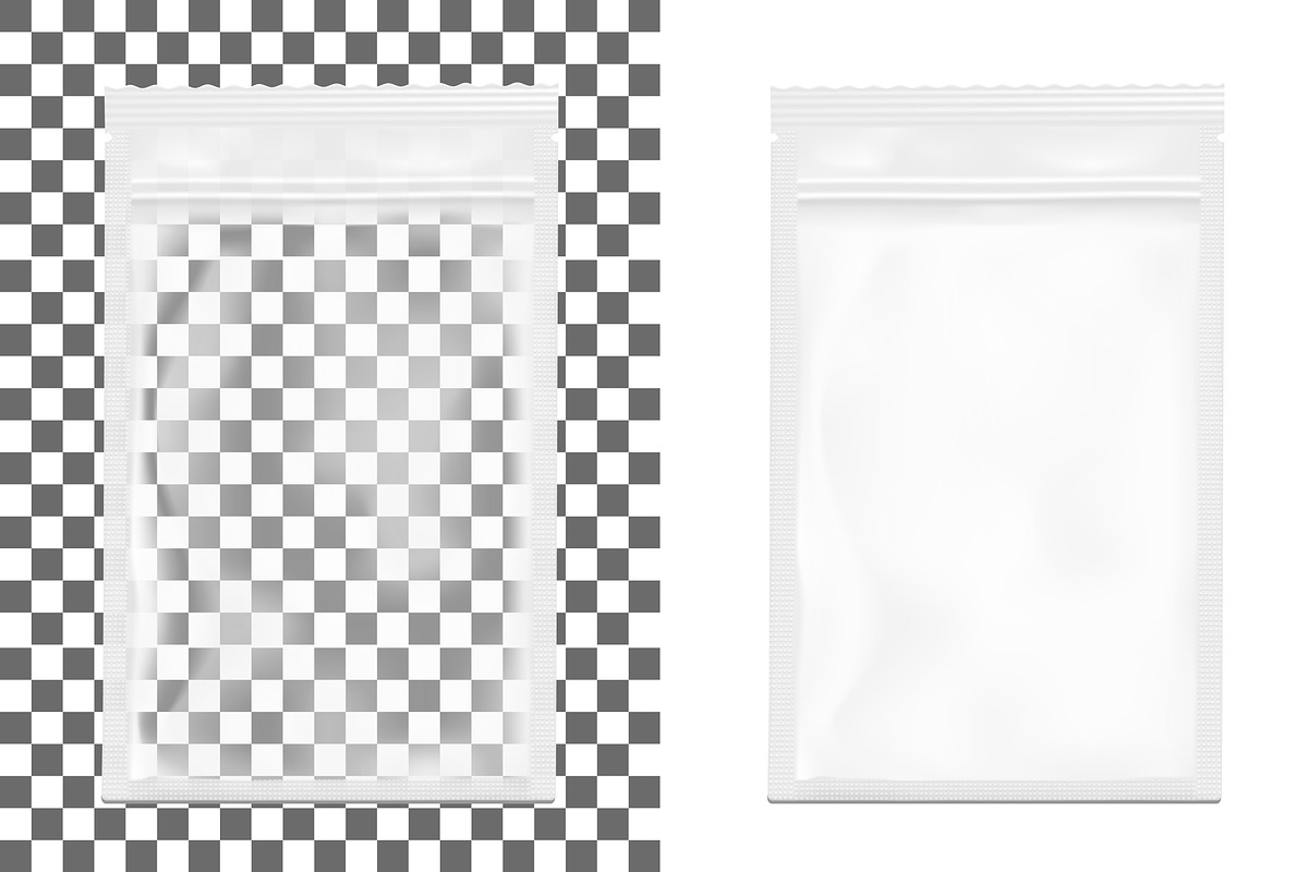 Transparent packaging with zipper, a Merchandise Mockup by Kseniia ...