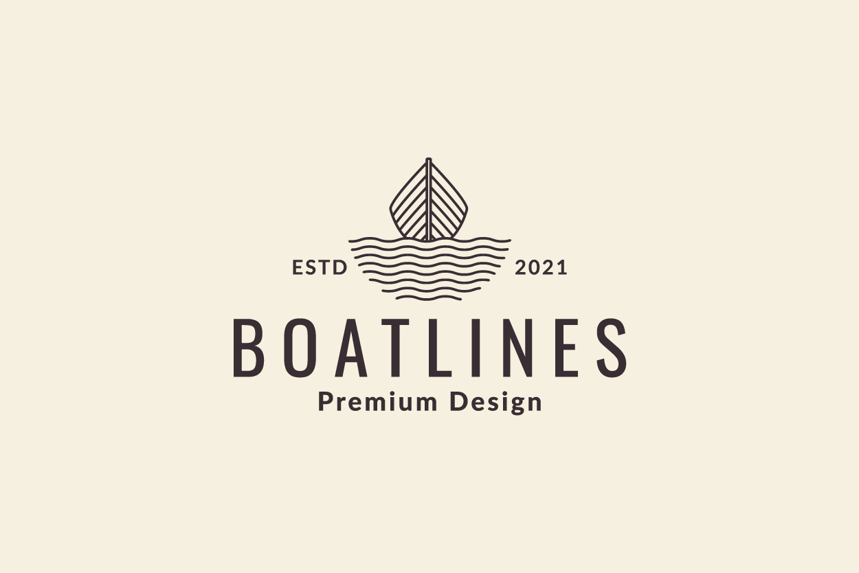 boat wood with sea water lines logo | Creative Market