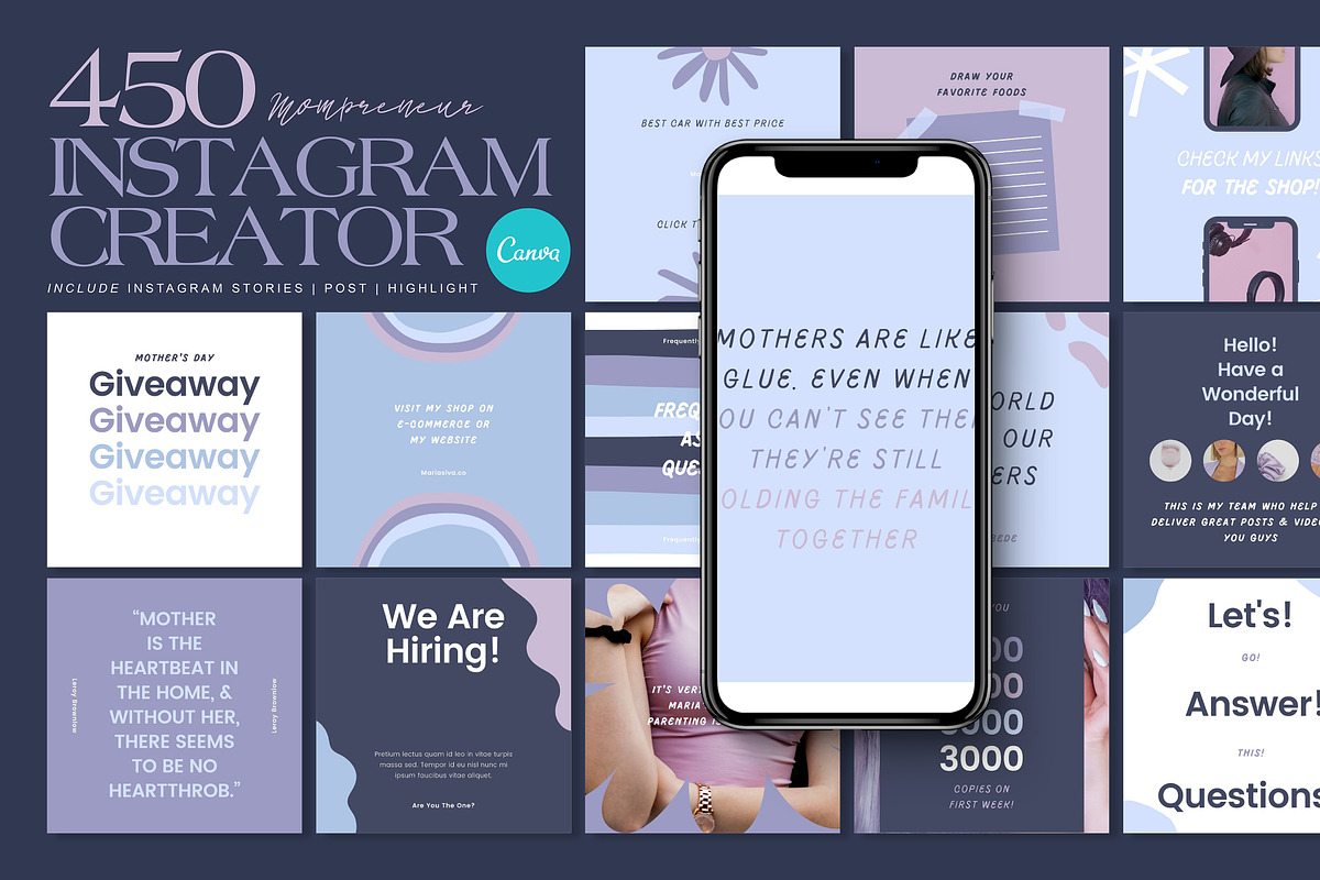 Mompreneur Instagram Creator Kit, a Social Media Template by Aprilea
