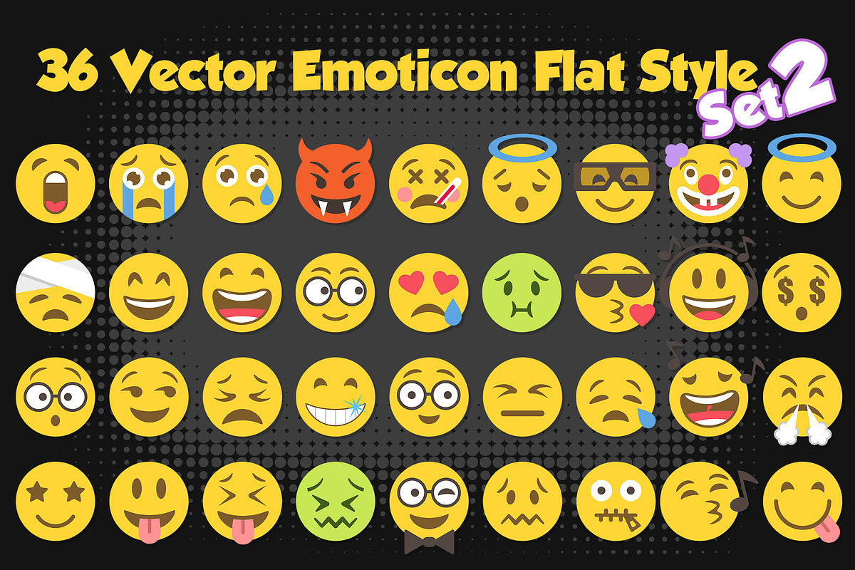 36 Vector Emojis Illustration Set 2, an Emoji Icon by Pingebat