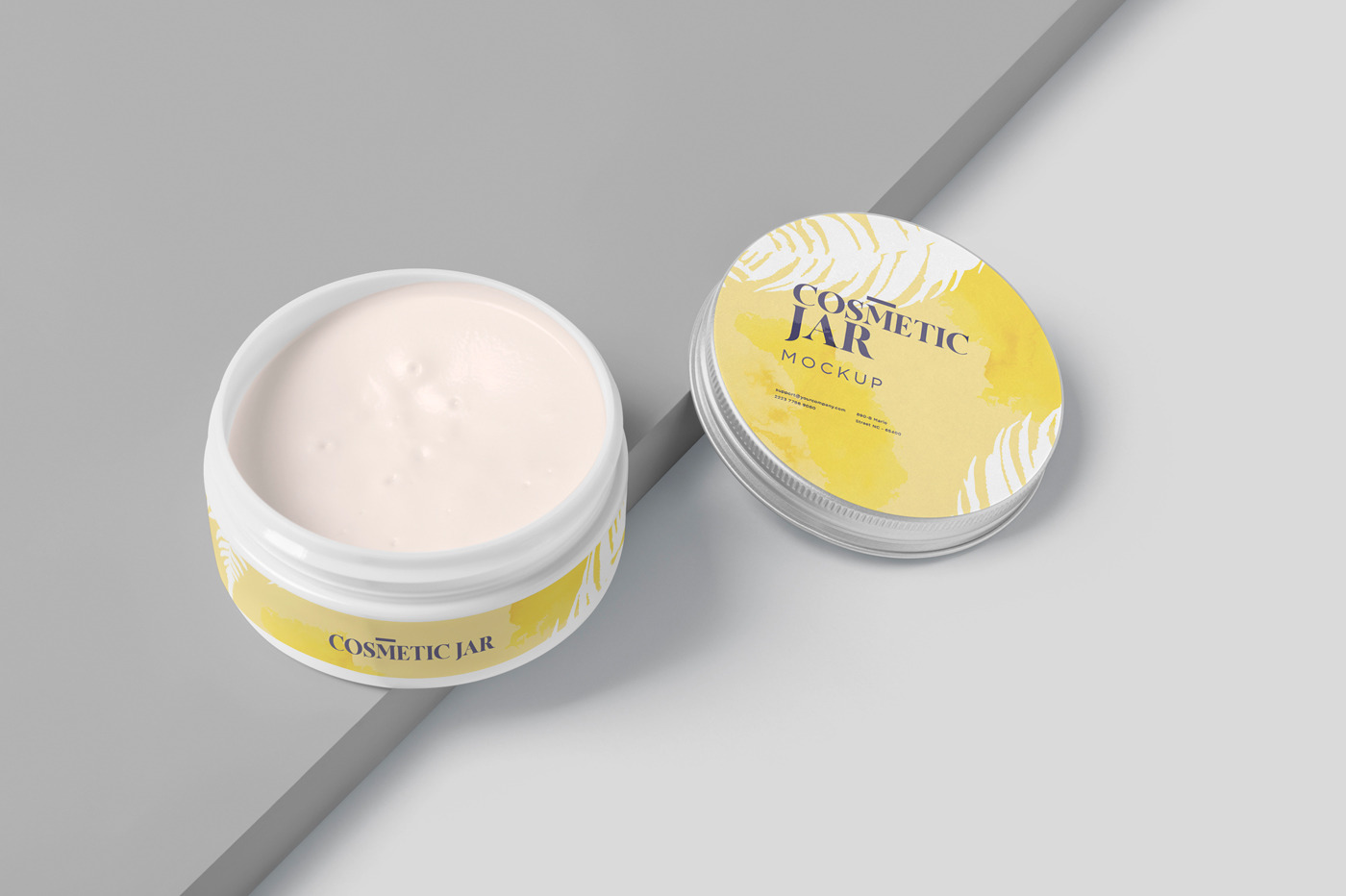 Small Round Cream Jar Mockups, a Product Mockup by GfxFoundry
