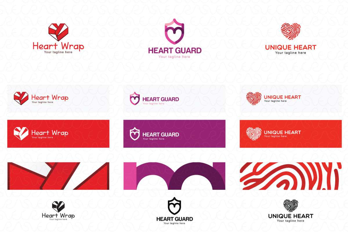 Heart Shape & Love Symbol Logos, a Branding & Logo Template by VecRas