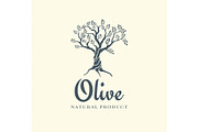 Olive tree vector logo design, a Food Illustration by Things for designers