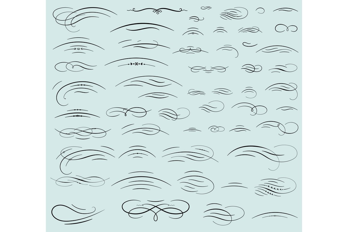 Set of calligraphic swashes | Decorative Illustrations ~ Creative Market