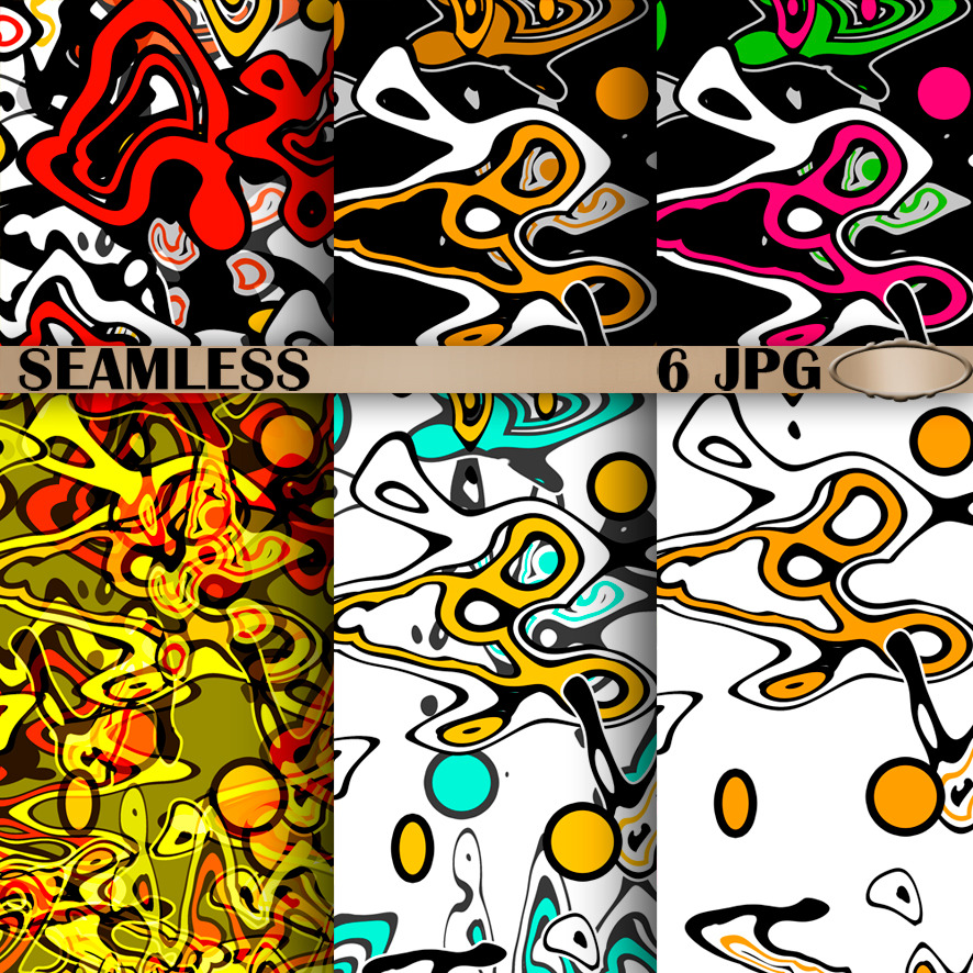 6 Abstract stylish creative print., a Pattern Graphic by Futurel