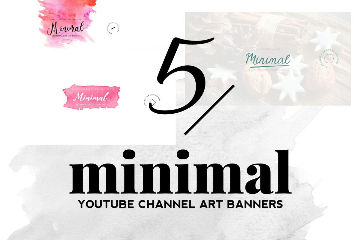 Minimal Youtube Channel Art Banners, a Social Media Template by RussGFX