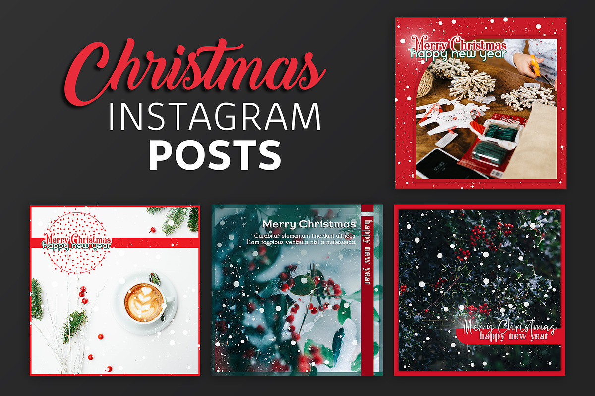 Christmas Instagram Post Templates, a Social Media Template by illycreative