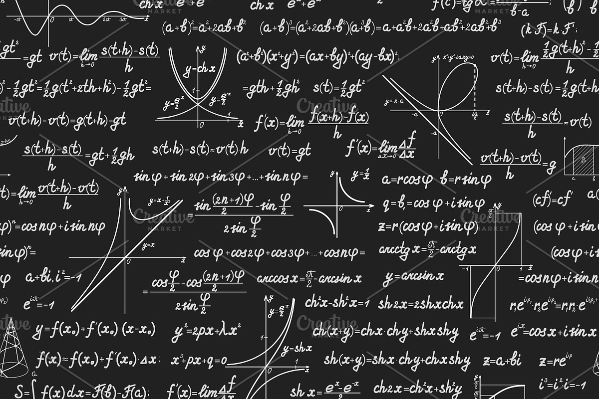 Mathematics school vector set, a Pattern Graphic by Oksana Kumer