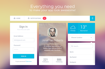 Clean UI Kit v2, an UI Kit Template by Ionut Zamfir