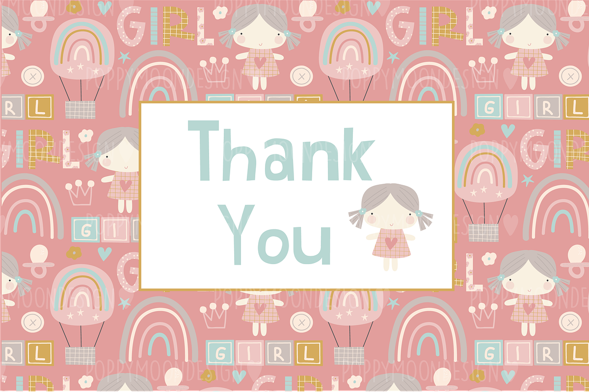 Little Girl paper set, a Pattern Graphic by Poppymoondesign