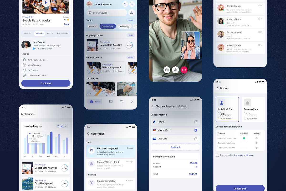 E-Learning & Online Class App UI Kit | Creative Market