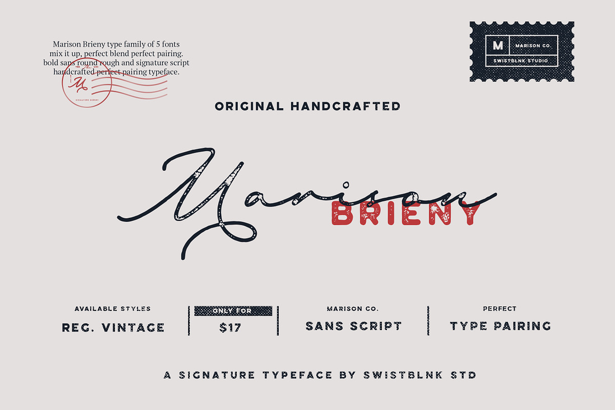 Marison Type Collection, a Font by Swistblnk Std.